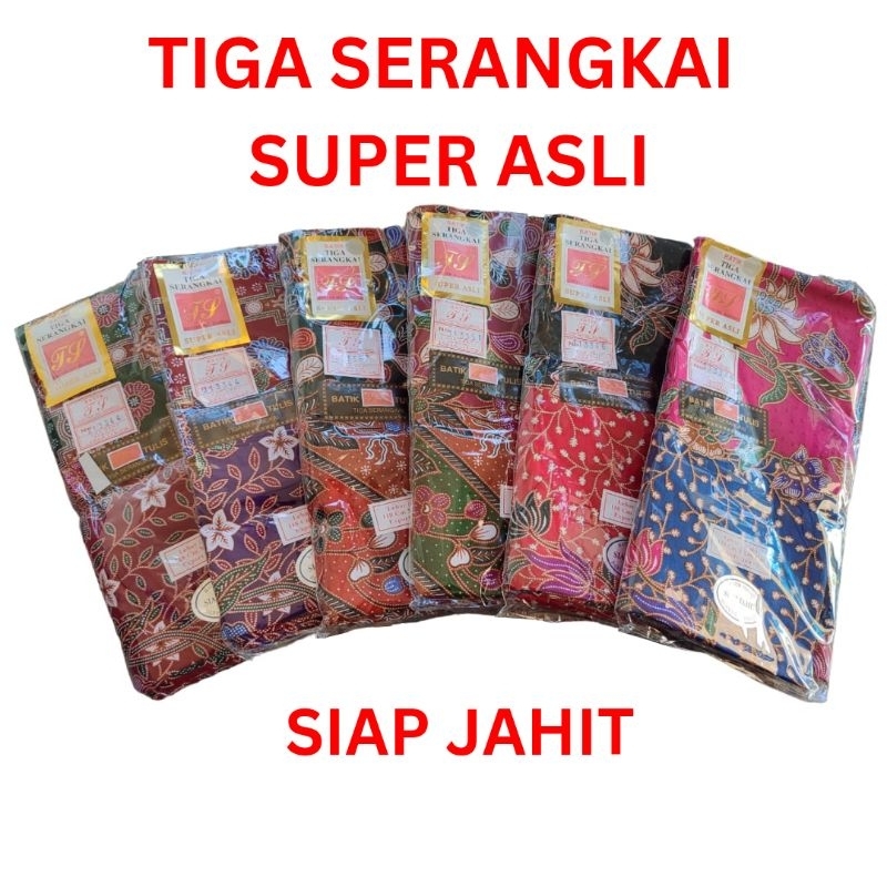 KAIN BATIK TIGA SERANGKAI SUPER ASLI SIAM MATERIAL KAPAS/COTTON ...