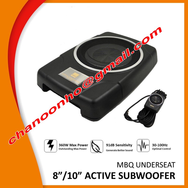 MBQ AW-10e 10" (with q bass control) Car UnderSeat Super Slim Active ...