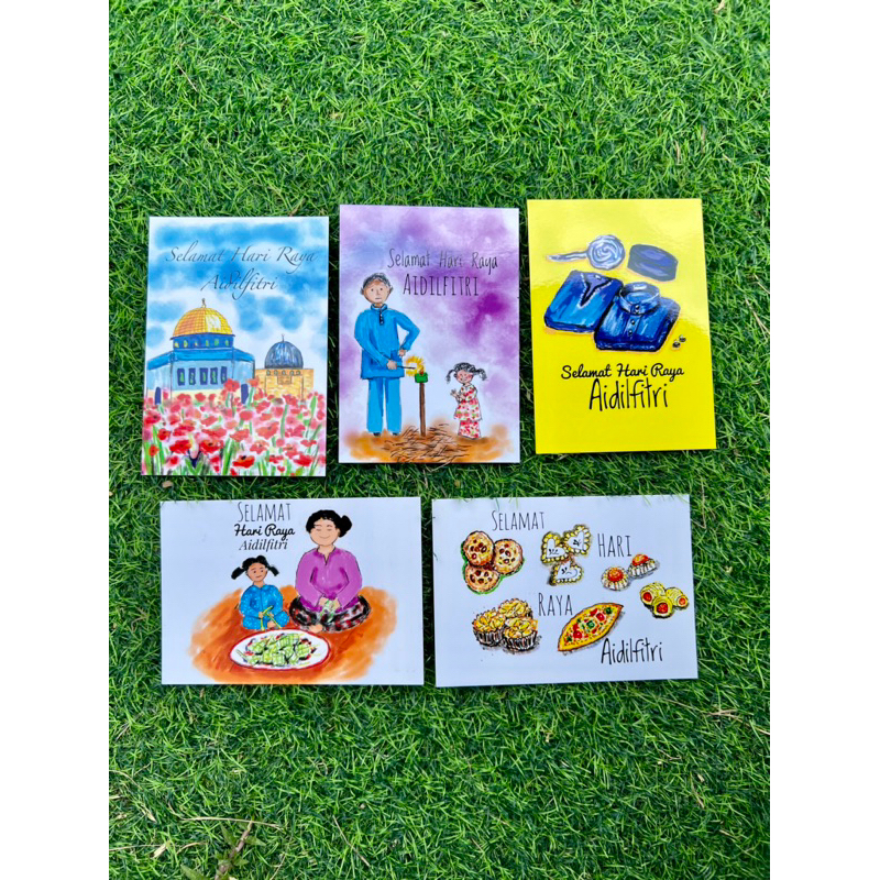 Poskad Raya Pelbagai Design (Pack 5 keping) | Shopee Malaysia