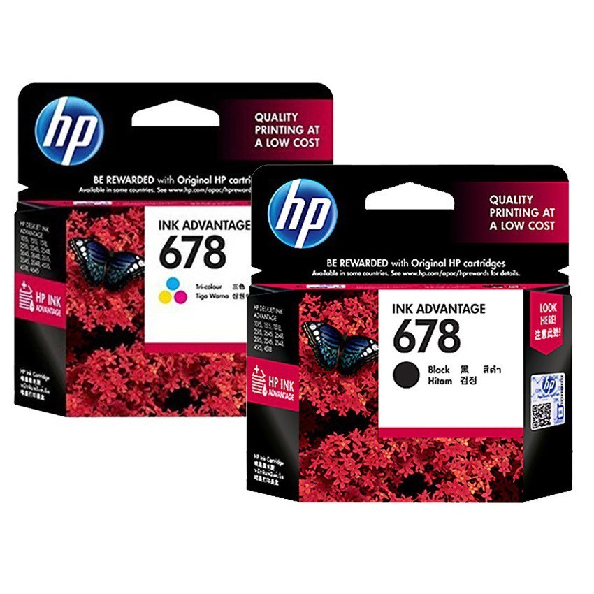 HP 678 Black & Tri-Color Original Ink Advantage Cartridge | Shopee Malaysia