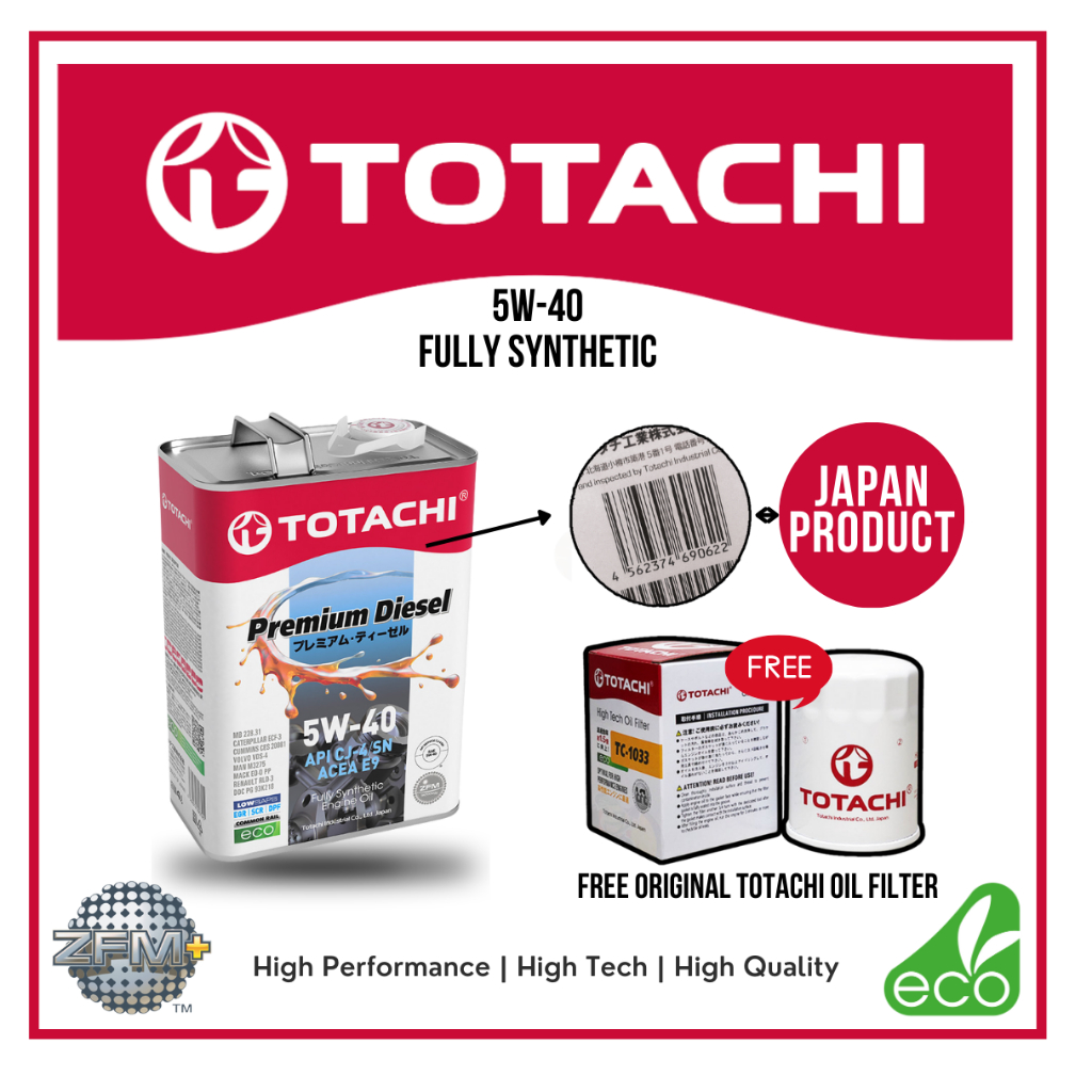 ORIGINAL | TOTACHI JAPAN ENGINE OIL 5w40 Fully Synthetic Lubricants ...