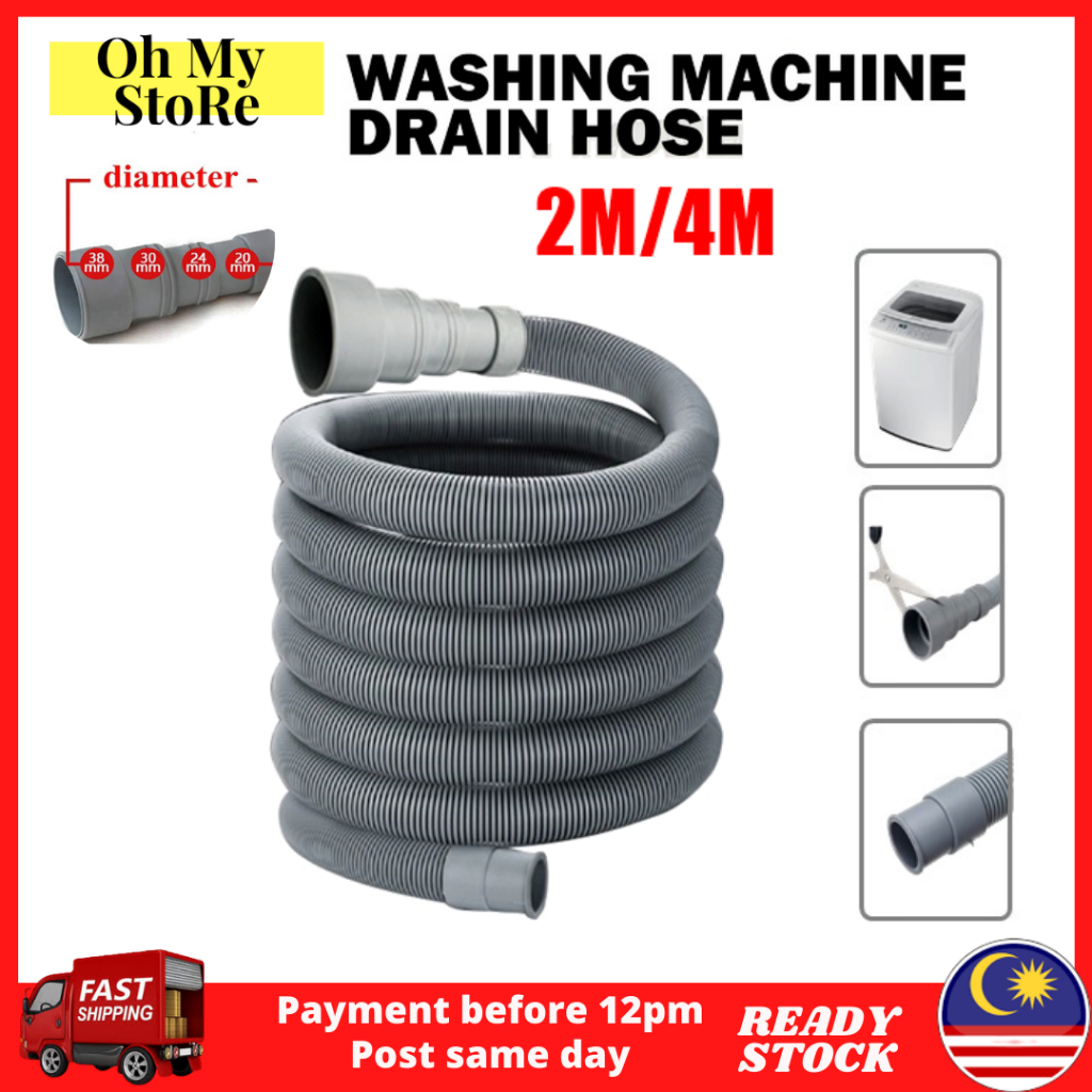Universal Washing Machine Drain Outlet Hose Pipe 2M 4M Paip Keluar Air ...