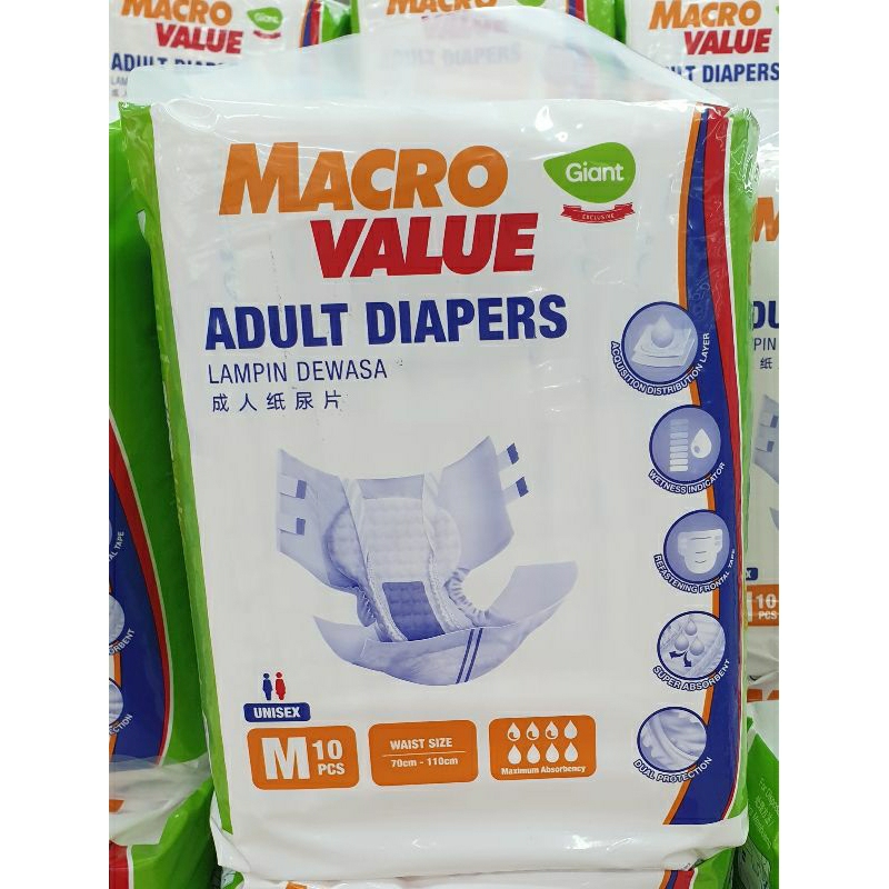 Giant Brand Macro Value Unisex Adult Diapers/Adult Pants Lampin Dewasa ...