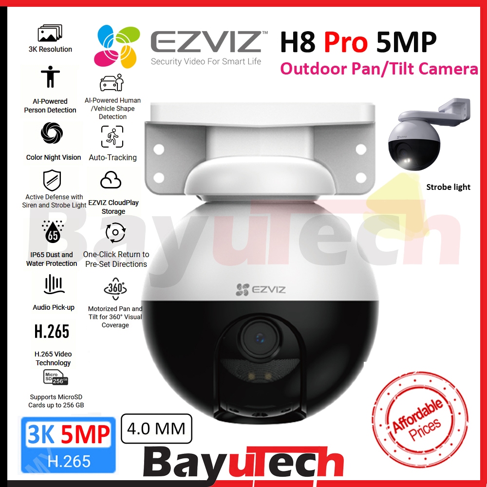 EZVIZ H8 Pro / H8c 2MP 3MP 4MP 5MP Outdoor Pan & Tilt Wi-Fi CCTV, Color ...