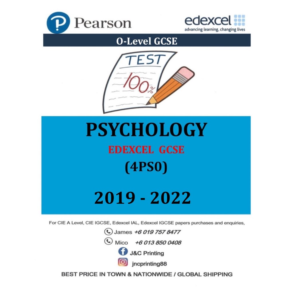 Edexcel gcse O-Level Past Year Papers Psychology 4PS0 (PAPER 1&2 ...