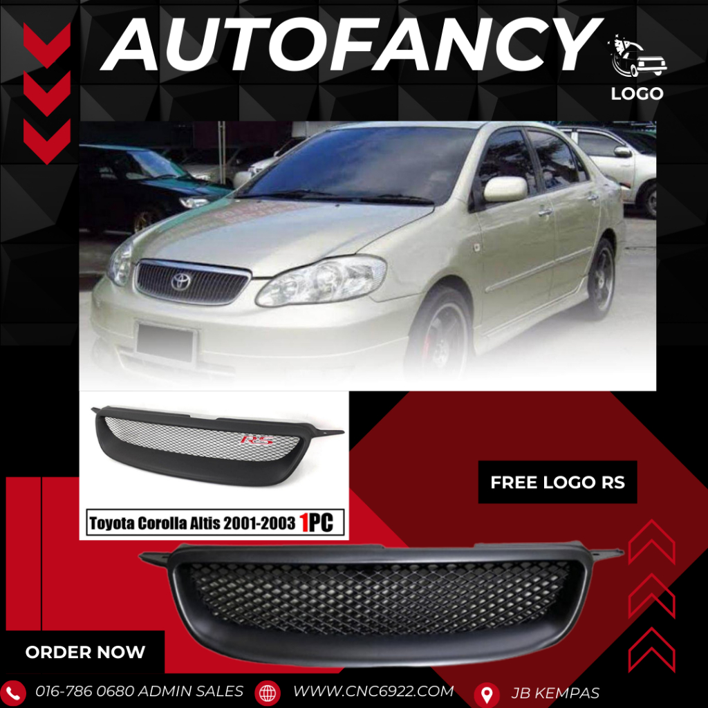 TOYOTA ALTIS ZZE 122 / Corolla 2003 2004 2005 2006 Front RS Grill ...