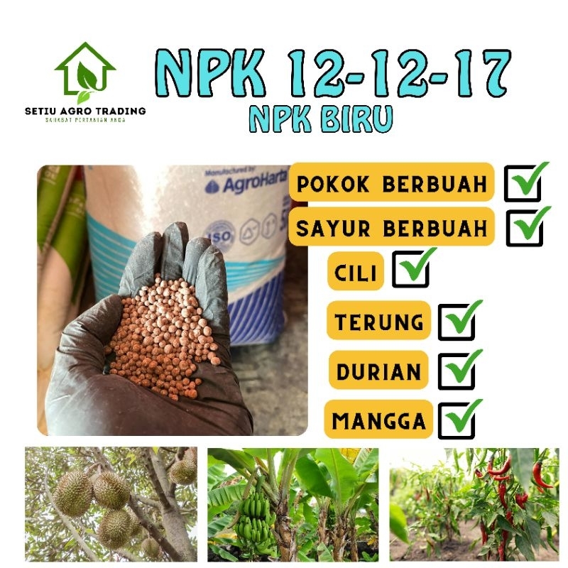 Baja Lebat Buah & Bunga | NPK 12-12-17 | NPK Biru | Baja Sesuai Semua ...