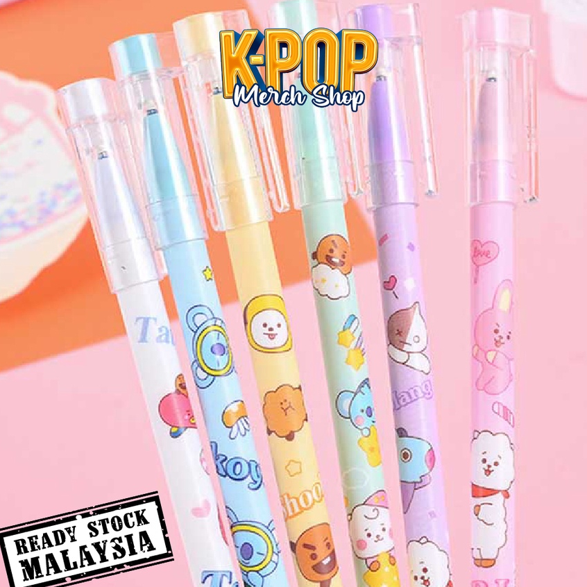 BTS BT21 Tinytan Bangtan OT7 Kpop Merch Pen Ball Point Glitter | Shopee ...