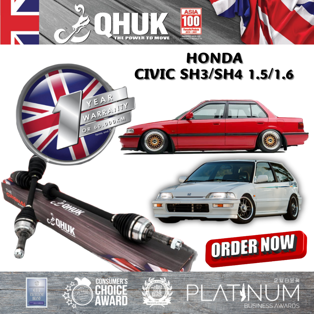 Honda CIVIC SH3/SH4 1.5/1.6 - QHUK Drive Shaft (1Year/60,000km Warranty ...