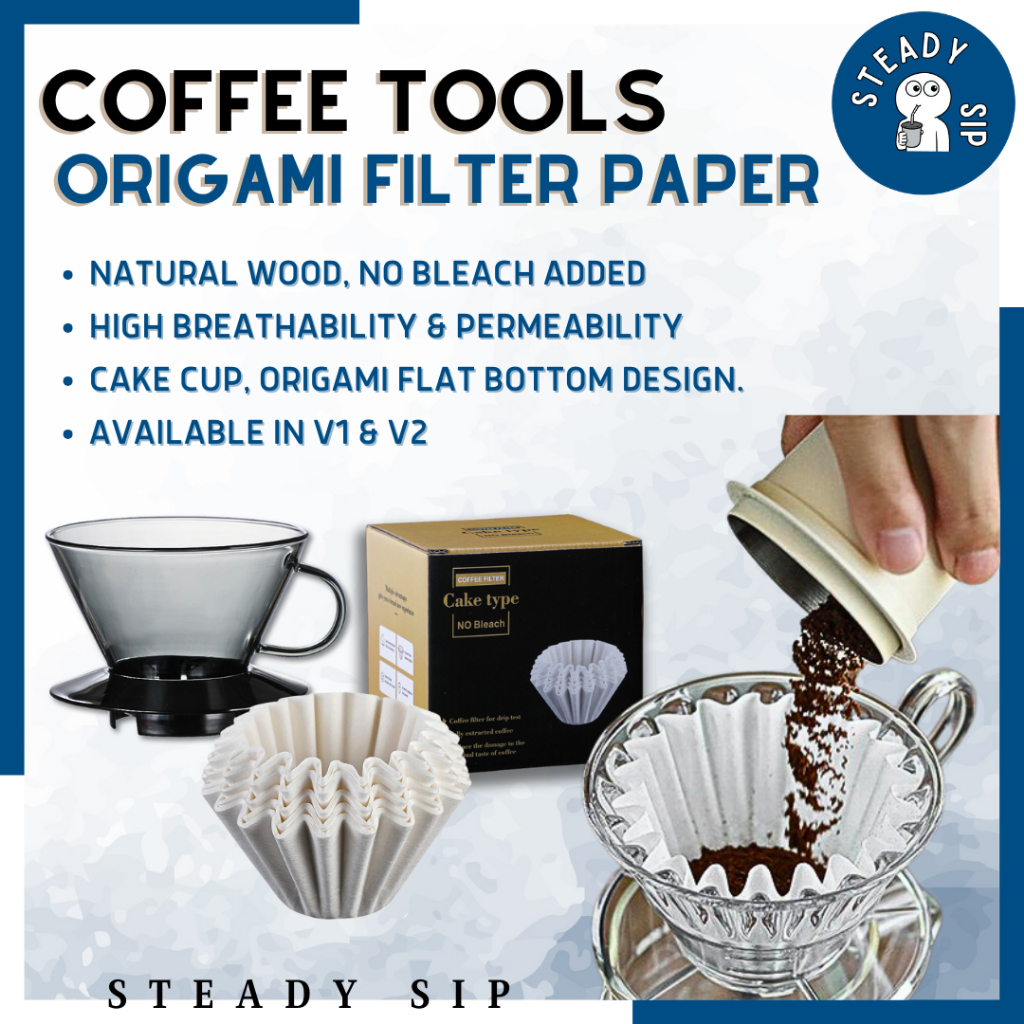 SteadySip Origami Filter Coffee Paper B75 Filter Paper Kalita Wave ...