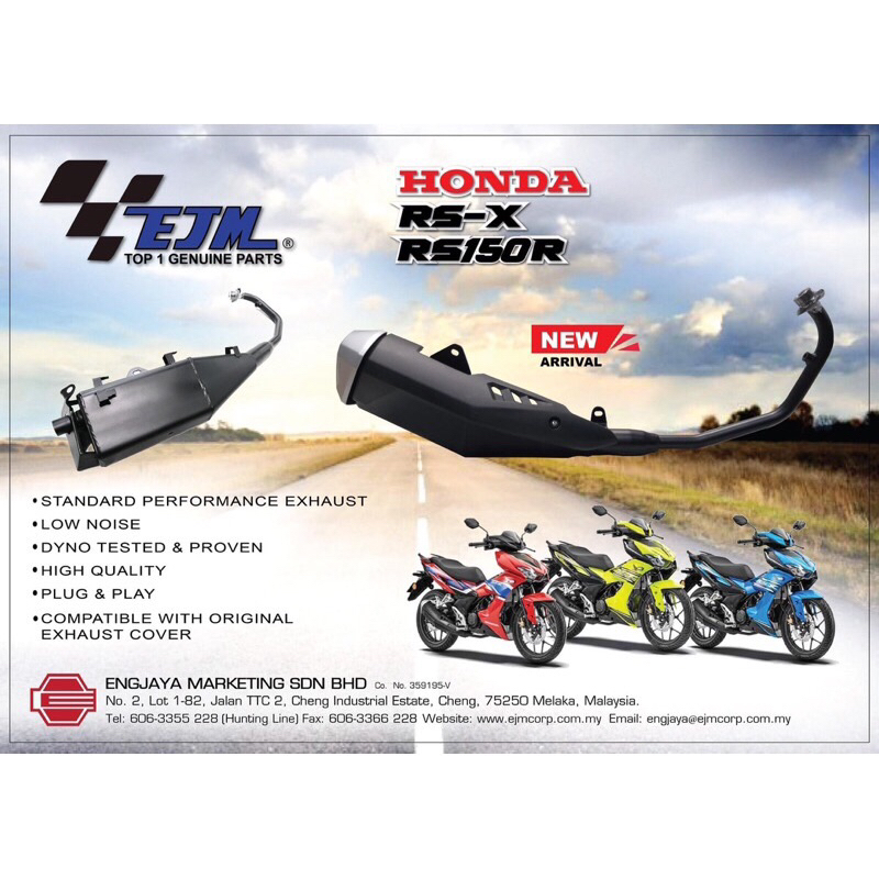 EJM RS150 RSX 32MM RACING EKZOS PIPE STD OPEN E POWER BELANG PIPE ...