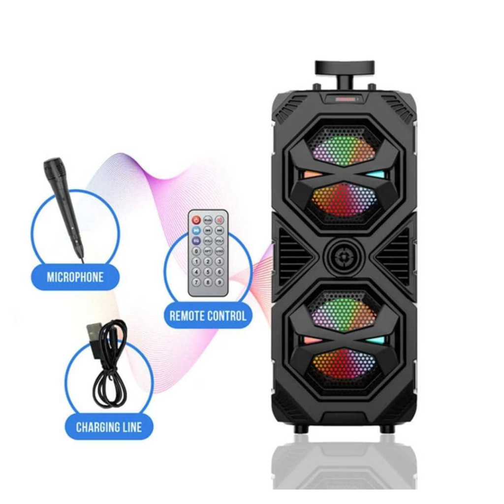 🔥Ready to Stock🔥 ZQS-8212 8"Inch with Wireless Mic LED Portable Super Bass Speaker Bluetooth/USB ...