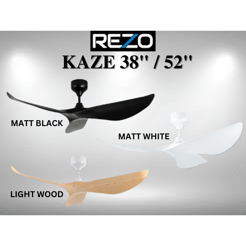 REZO KAZE 38" / 52" 3 BLADE DC MOTOR CEILING FAN | Shopee Malaysia