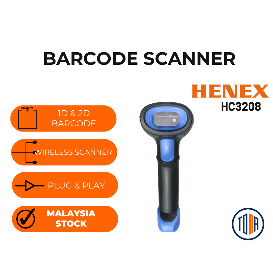 Henex HC3208 1D / 2D Barcode Scanner QR Code Scanner Wired/Wireless ...