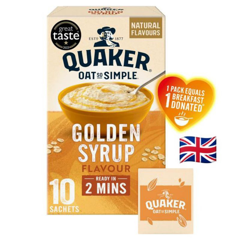Quaker Oat So Simple Golden Syrup 10 SACHETS x 36g imported from UK 🇬🇧 ...