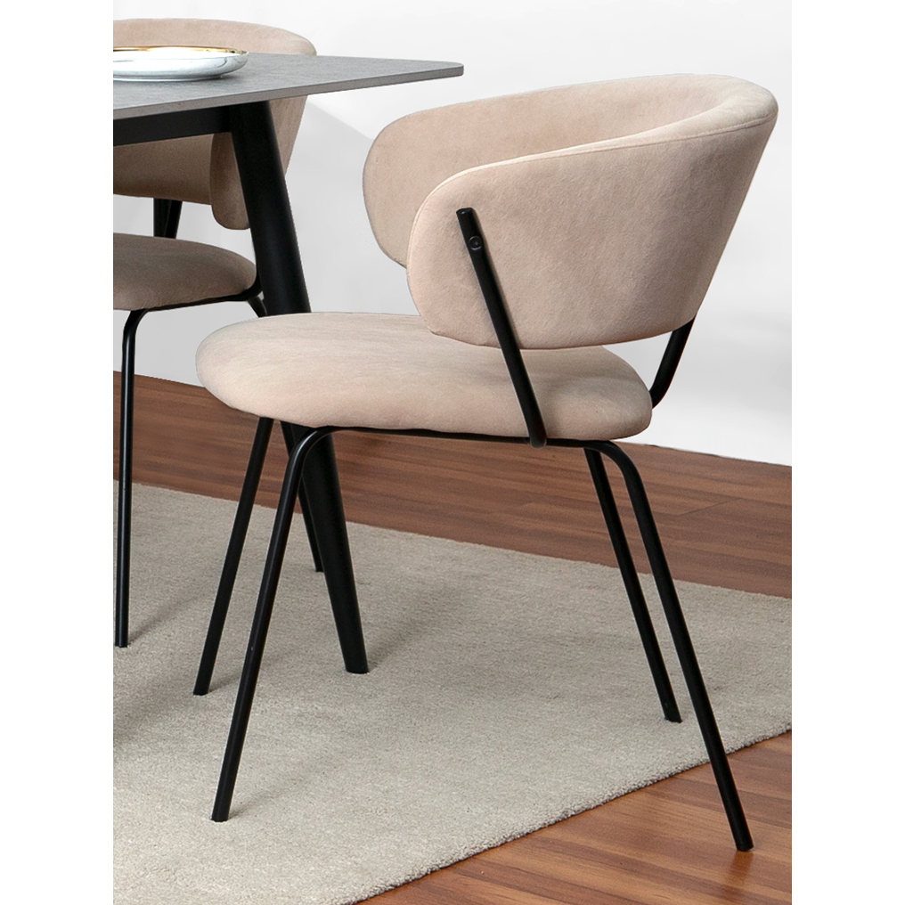 Kerusi Design Minimal Industrial RADLEY Dining Chair Luxurious Velvet ...