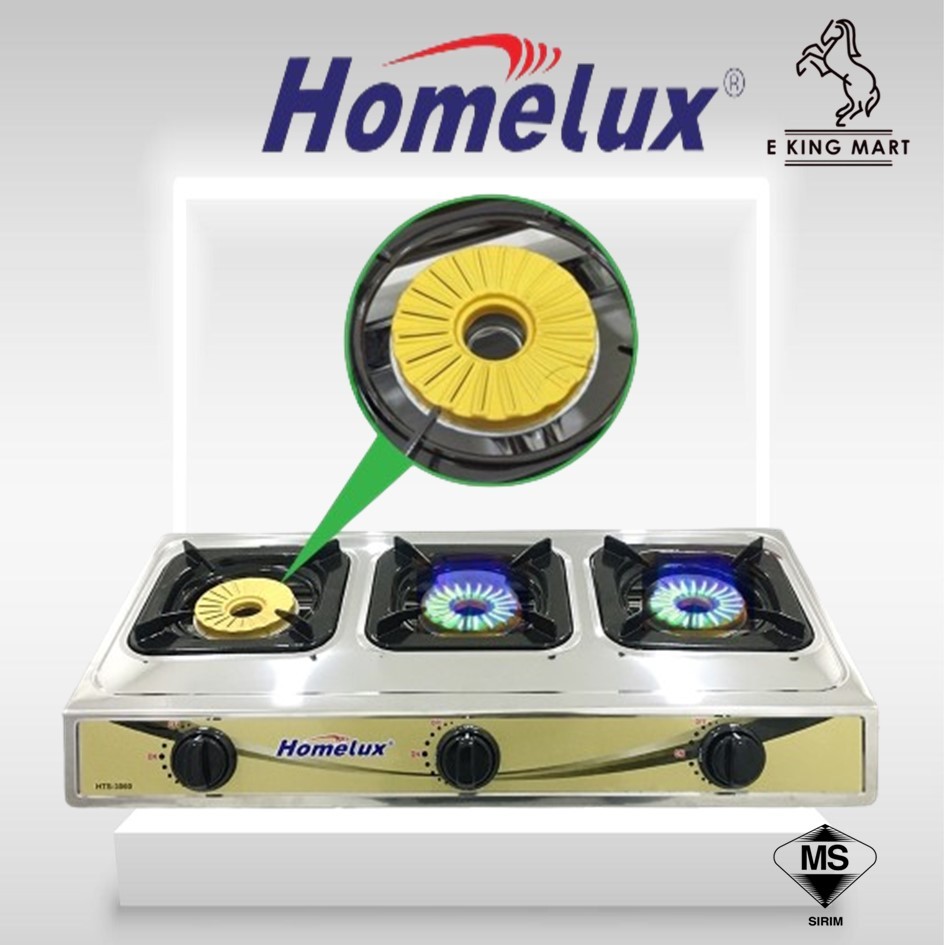 Homelux Gas Cooker 7.2kW 3 Burner Gas Stove HTS-3060 Stainless Steel ...