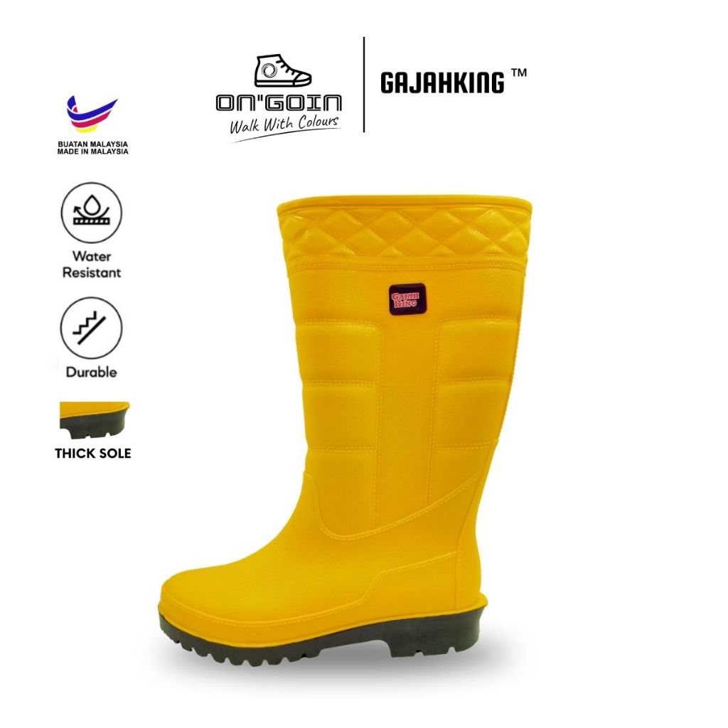 Gajah King (Made in Malaysia) High Cut Rain Boots With Lining Gardening ...