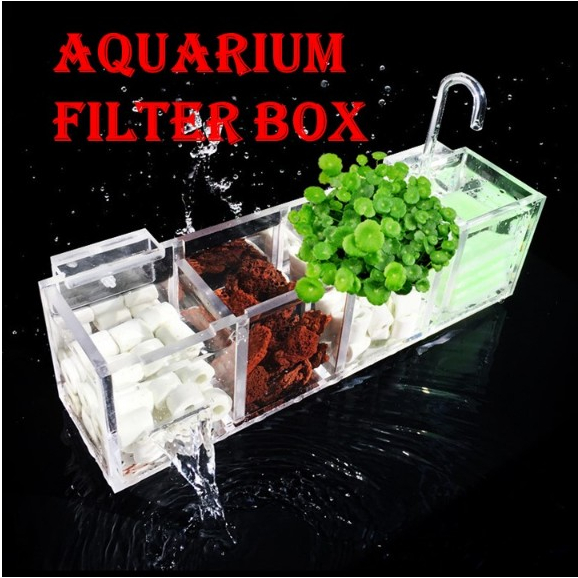 Aquarium Fish Bowl Acrylic Filter Box External Hanging Water Purifier ...