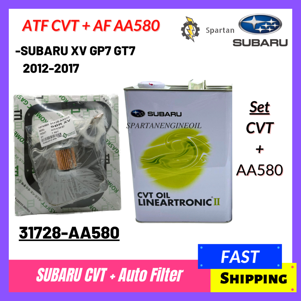 100% ORIGINAL SUBARU CVT OIL LINEARTRONIC 2 (4 LITRE) + Auto Filter XV ...