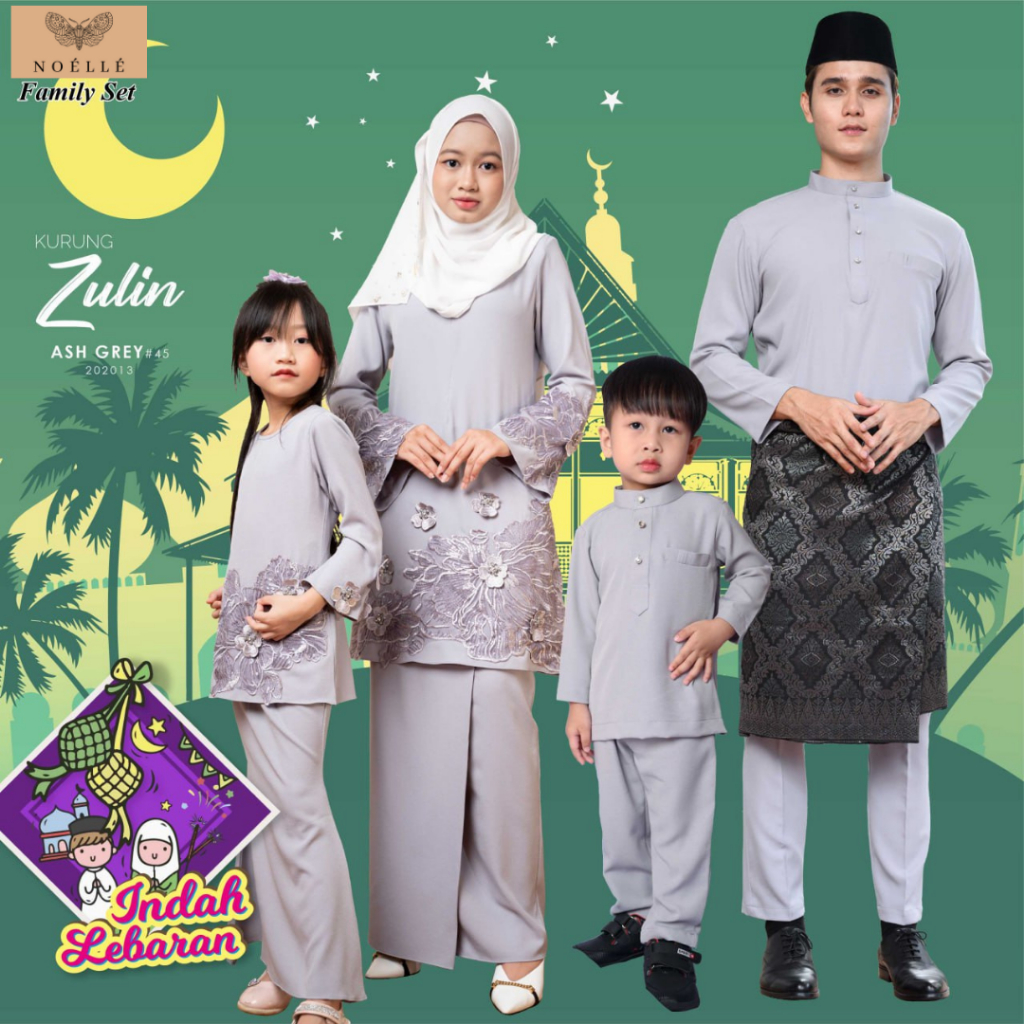 NOELLE Baju Raya Family Sedondon 2024 Baju Kurung Ibu Anak Baju Melayu ...