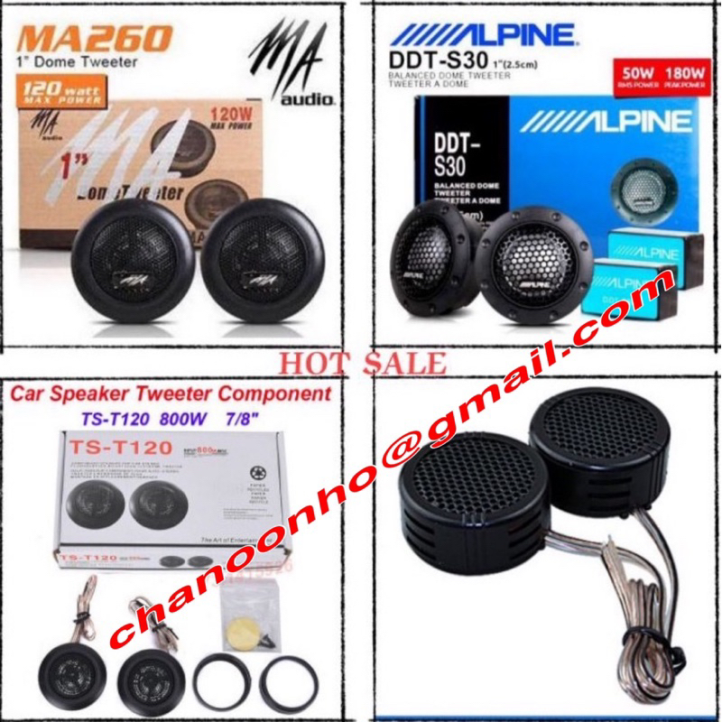 ALPINE DDT-S30 SMALL SPEAKER CAR TWEETER TS-T120 TWEETER / MA AUDIO MA ...