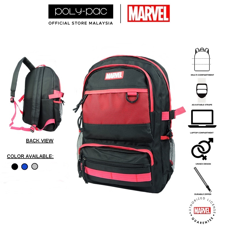 Marvel By Poly Pac Canvas Laptop Bag Travel Backpack School Bag ...