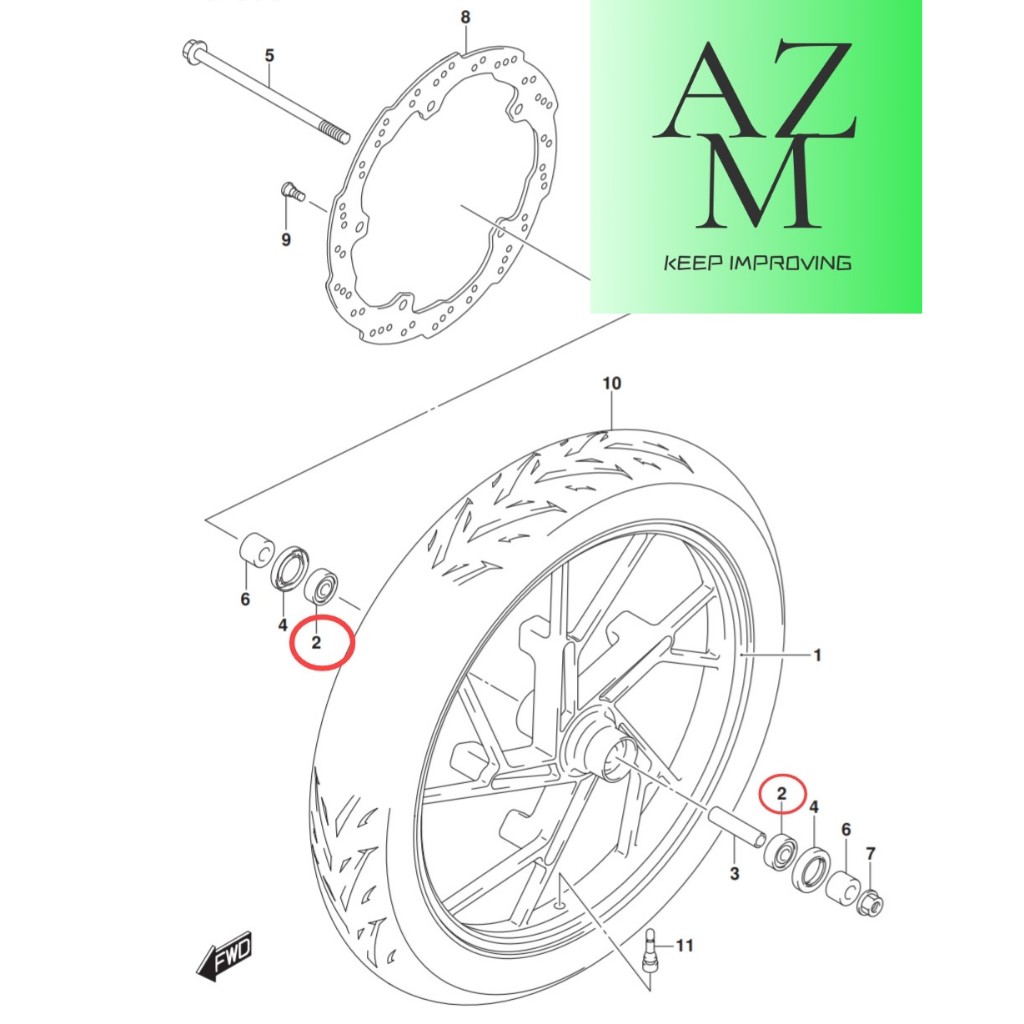 SUZUKI RAIDER R150 FI FRONT WHEEL BEARING | Shopee Malaysia