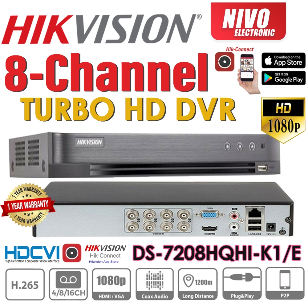HIKVISION 8-CHANNEL 1080P DVR 2.0MP TURBO HD 4.0 CCTV HIK DS-7208HQHI ...