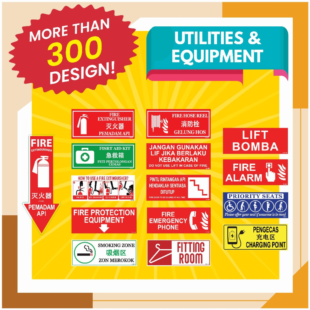 [OFFER] Fire Extinguisher Sticker (Big Size) Fire Hose Sticker, Safety ...