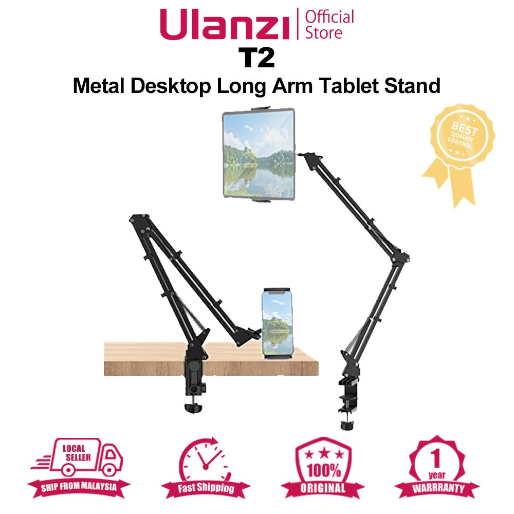 Ulanzi T2 Desktop Metal Tablet Stand Arm Adjustable Stand Bed Desktop ...