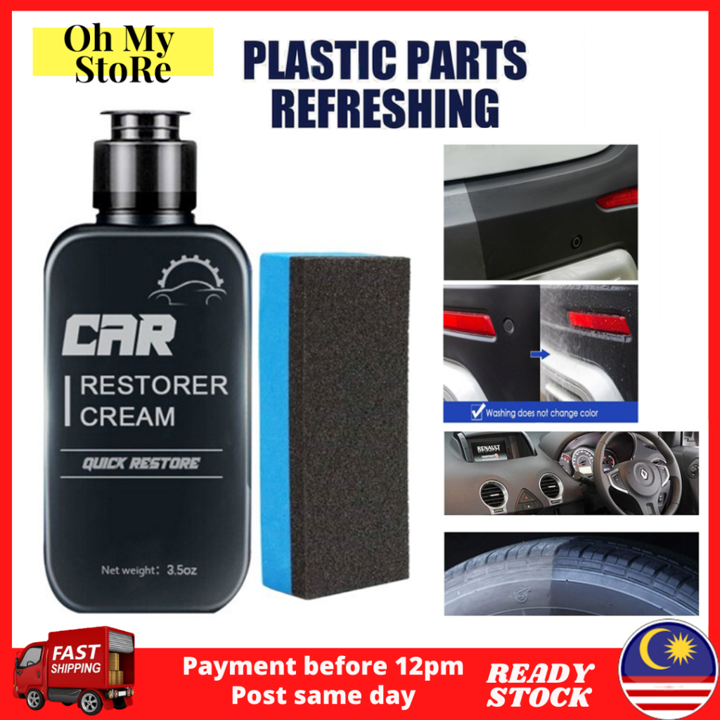 Restore Polish Car Cream Wax Plastic Rubber Pengilat Getah Plastik ...