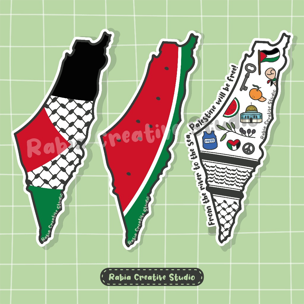PALESTINE Map Sticker (PP Hologram/Waterproof) | Shopee Malaysia
