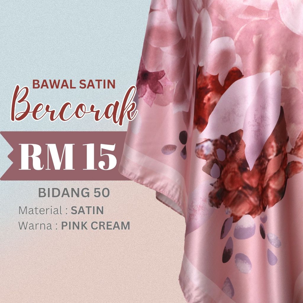 🔥READYSTOCK🔥BAWAL SATIN BERCORAK BUNGA | Shopee Malaysia