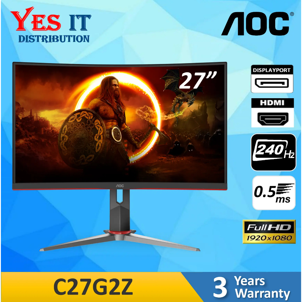 AOC C27G2Z 27" 240Hz FHD / CQ30G3Z (200Hz Wide Full HD 2560 x 1080) 0 ...