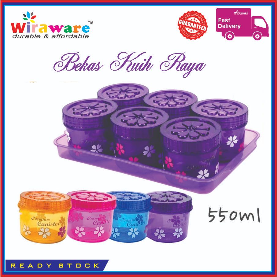 Wiraware 6pcs Bekas Kuih Raya Set / Cookies Container Set / Bekas Kuih ...