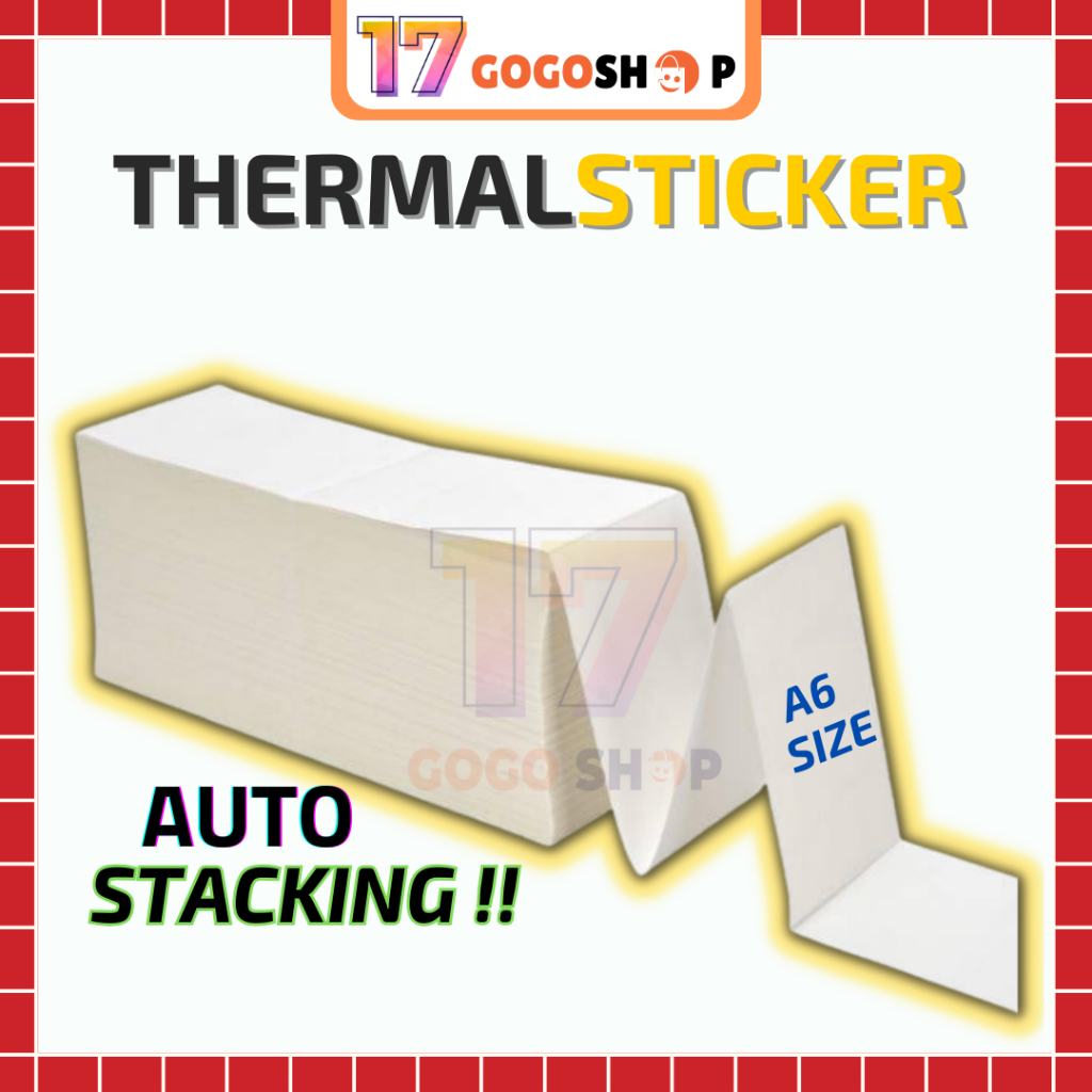 2000pcs Thermal Label Sticker Folding A6 Thermal Printer Sticker ...