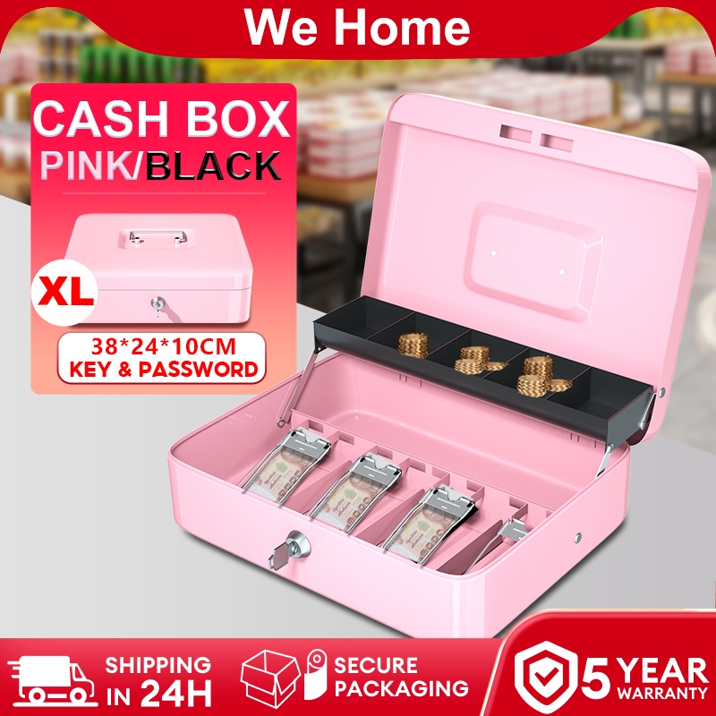 Cash Box Safety Box Handheld Money Box Lockable Security Cashier Box ...