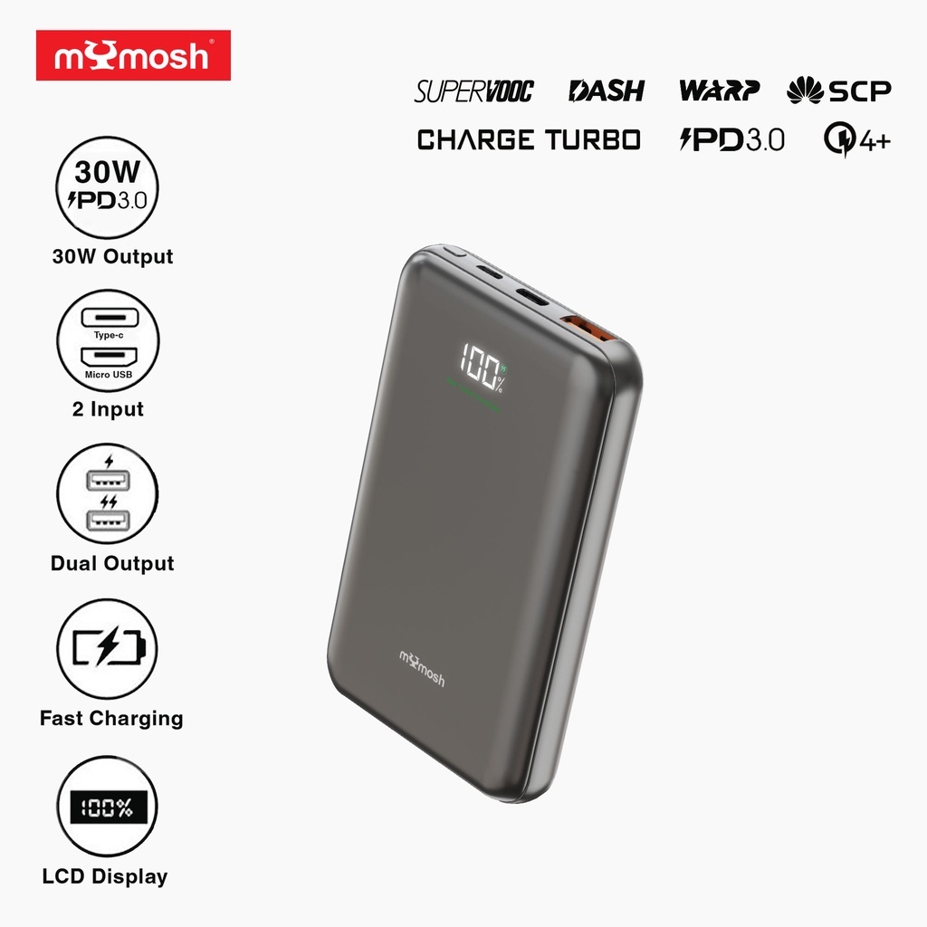 MyMosh EnergyBank S-Pro 12000mAh PD PPS 30W Power Bank With Digital ...