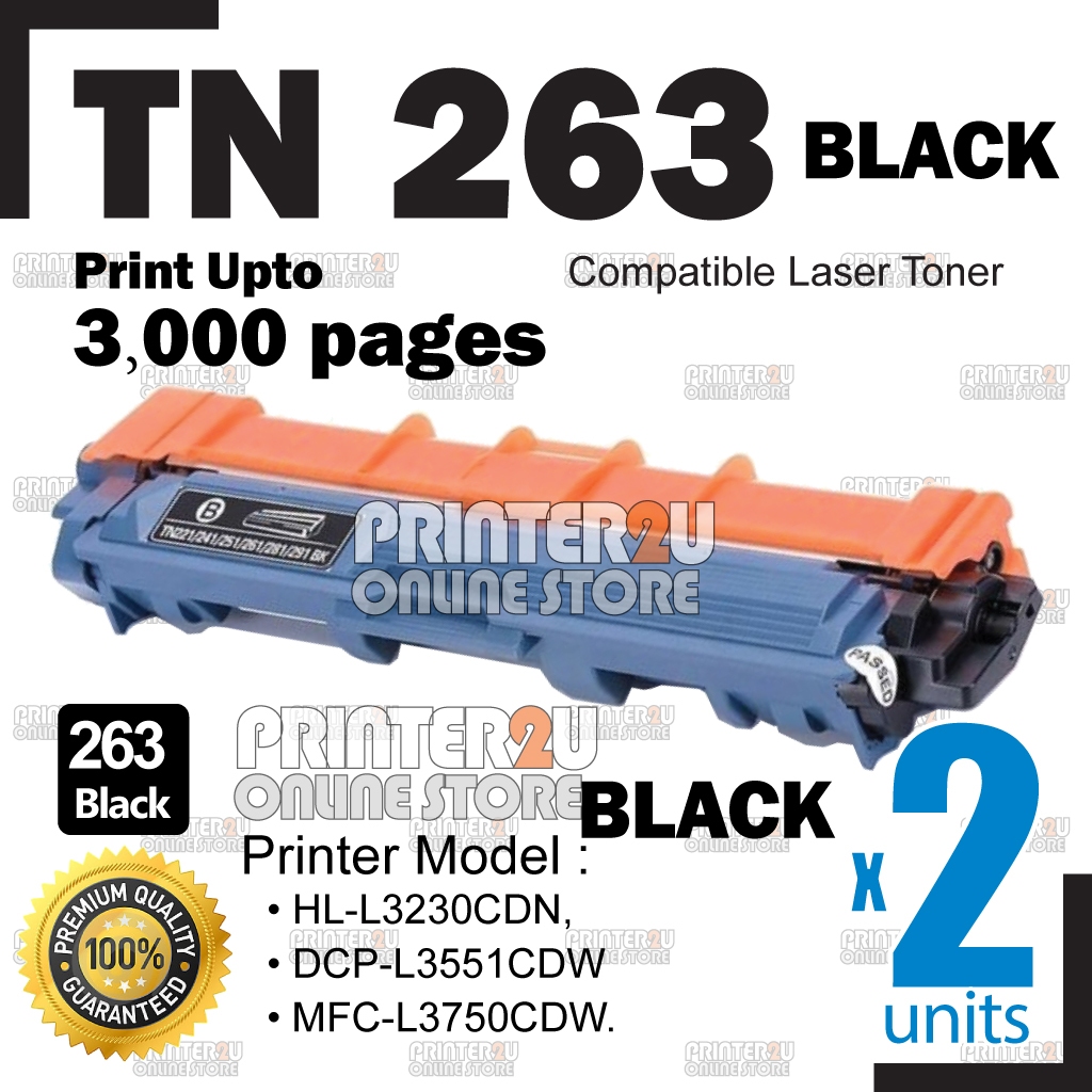 2x Compatible to Brother TN-263 TN263 TN263BK TN267 TN-267 TN267BK ...
