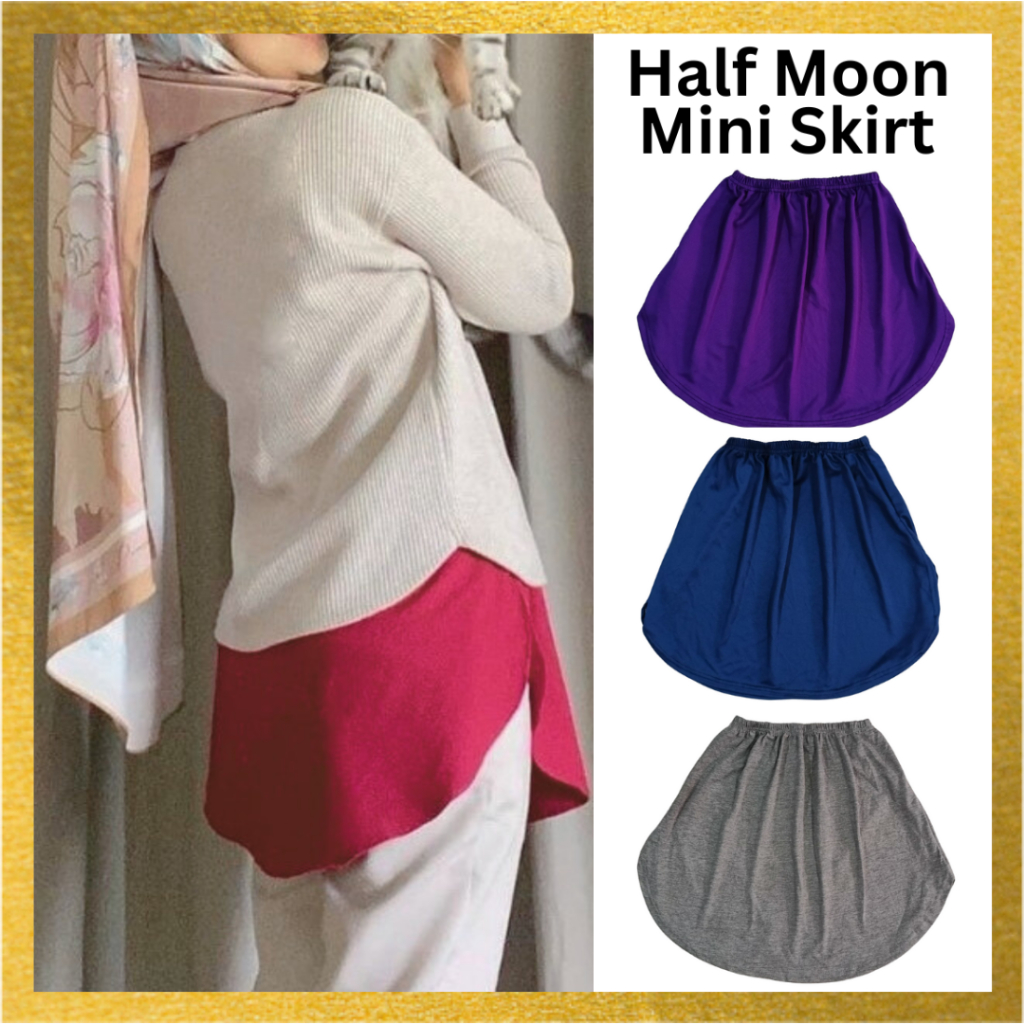 (Half-moon) Mini Skirt kain tutup punggung Skirt Zumba Skirt Senam ...