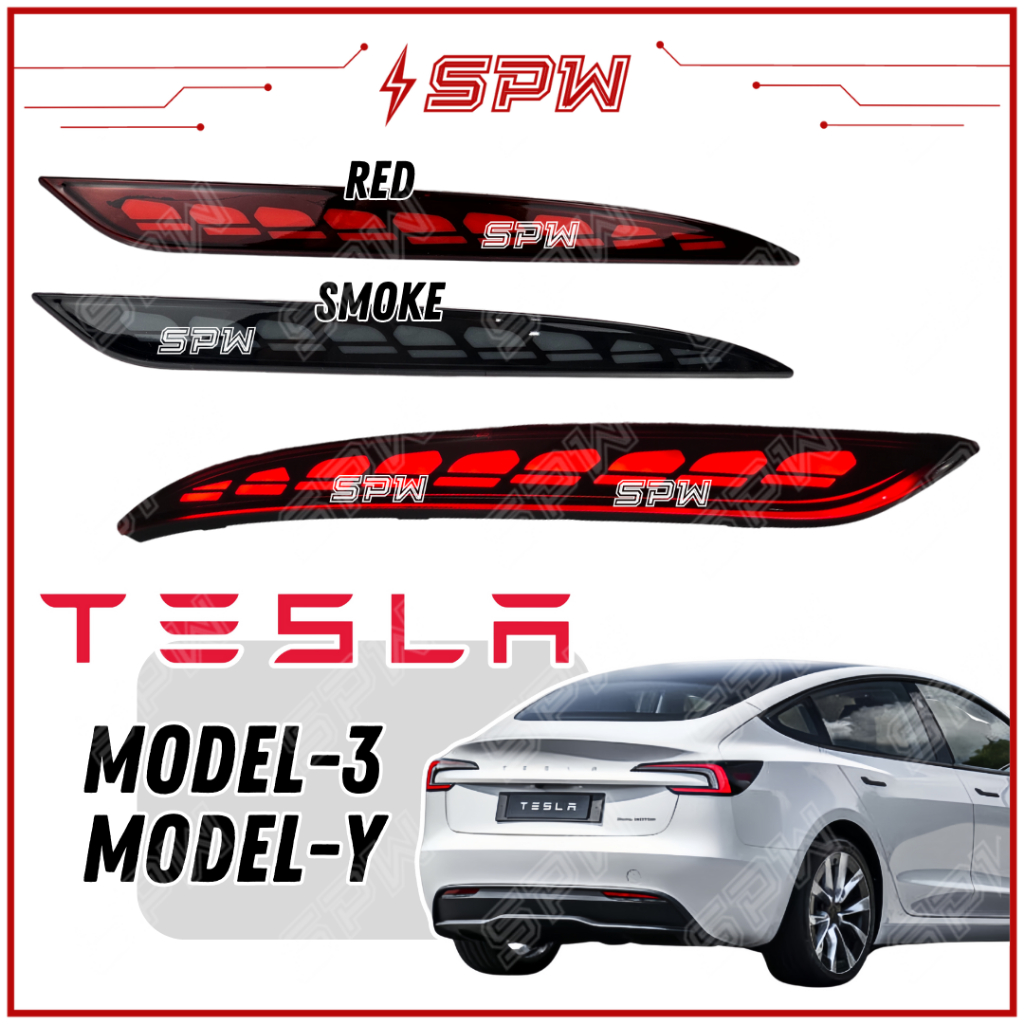 Tesla Model 3 / Model Y Rear Bumper Reflector LED Reflector Daylight ...
