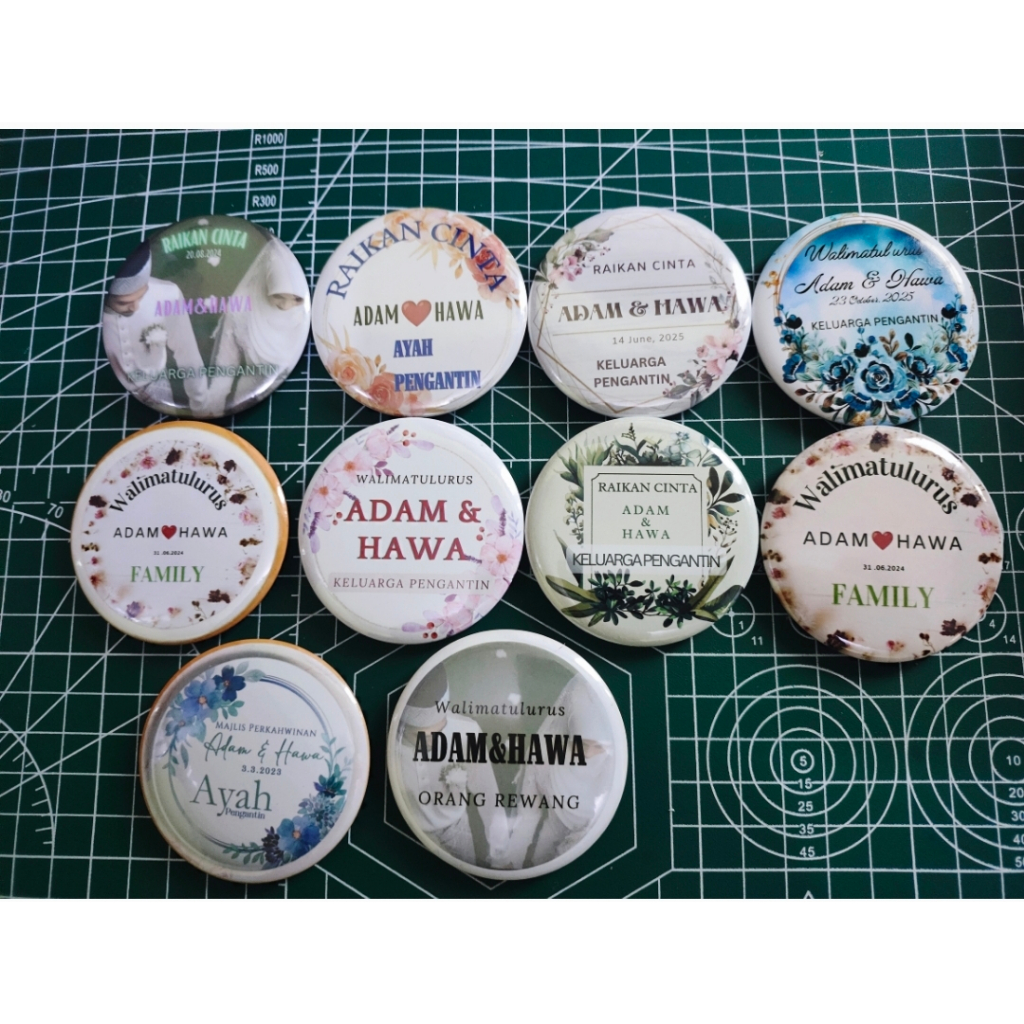 BUTTON BADGES PIN KAHWIN (CUSTOM)🔥🔥🔥🔥 | Shopee Malaysia