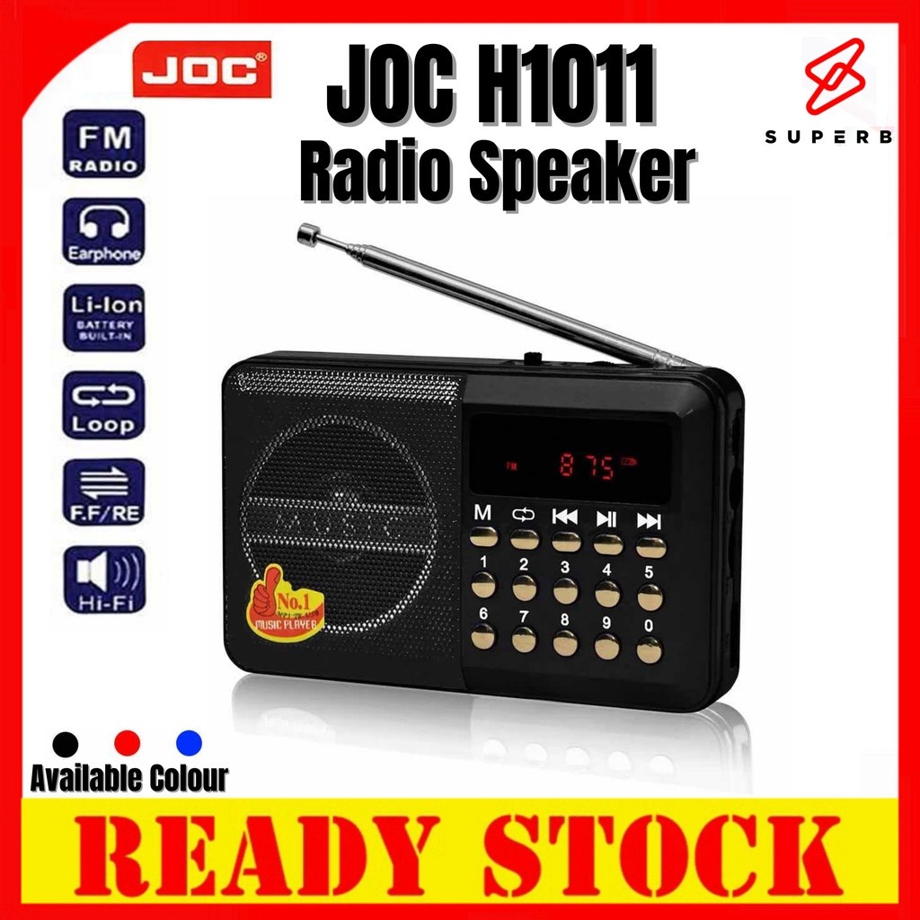 100% ORIGINAL JOC H1011BT BLUETOOTH RECHAGEABLE FM RADIO LONG PLAY ...