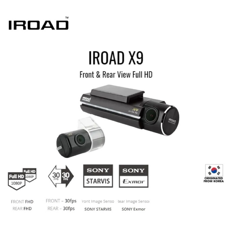 Iroad X9 Front & Rear View 30FPS Full HD Car Camera | Shopee Malaysia