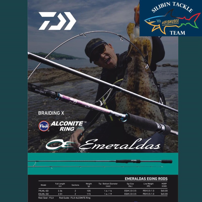 DAIWA EMERALDAS EGING SQUID FISHING Spinning ROD New Model 🔥 | Shopee ...