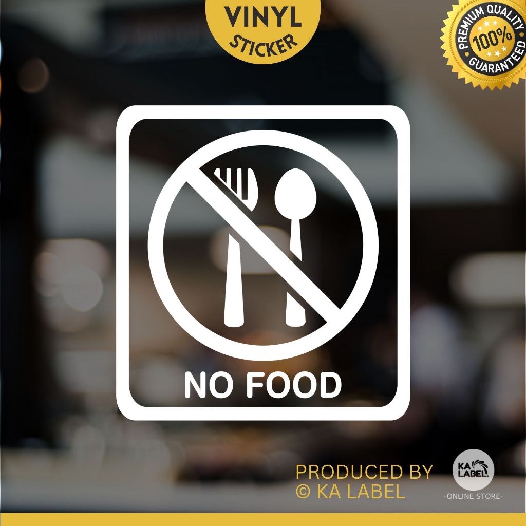 (Ready Stock) No Food Sticker Home / Office / Shop Vinyl Sticker (Die ...