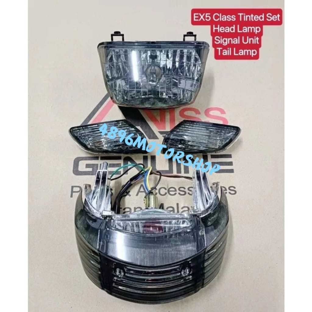 VISS HONDA EX5-CLASS 1 EX5 CLASS ( TINTED GELAP ) COMBO HEAD LAMP + TAIL LAMP + FRONT SIGNAL ...
