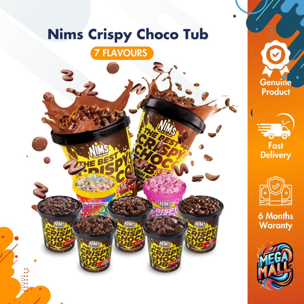 Nims Crispy Choco Tub 7 Flavours Delicious Chocolate Crunchy Indulgent ...