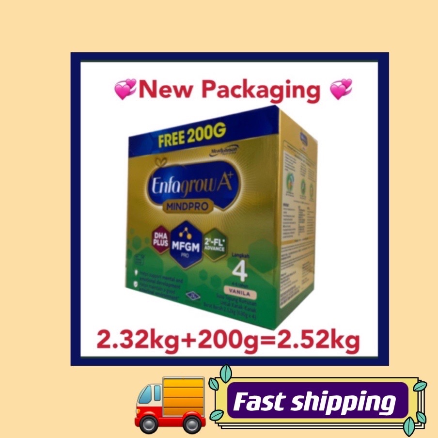 Enfagrow A+ Step 4 (Vanilla) ( 2.32kg /2.32kg+200g=2.52kg) | Shopee ...